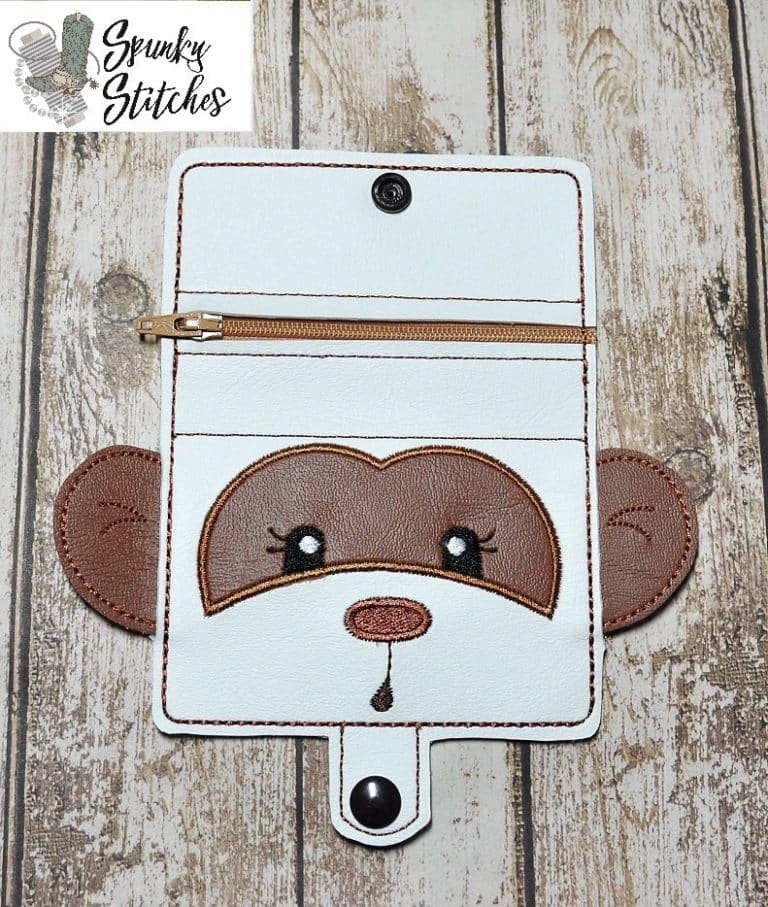 Monkey Mini Zipper Wallet Key Fob