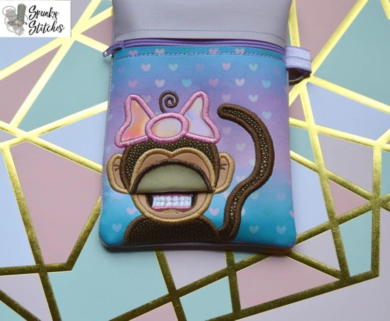 Monkey Girl Flap Zipper Bag