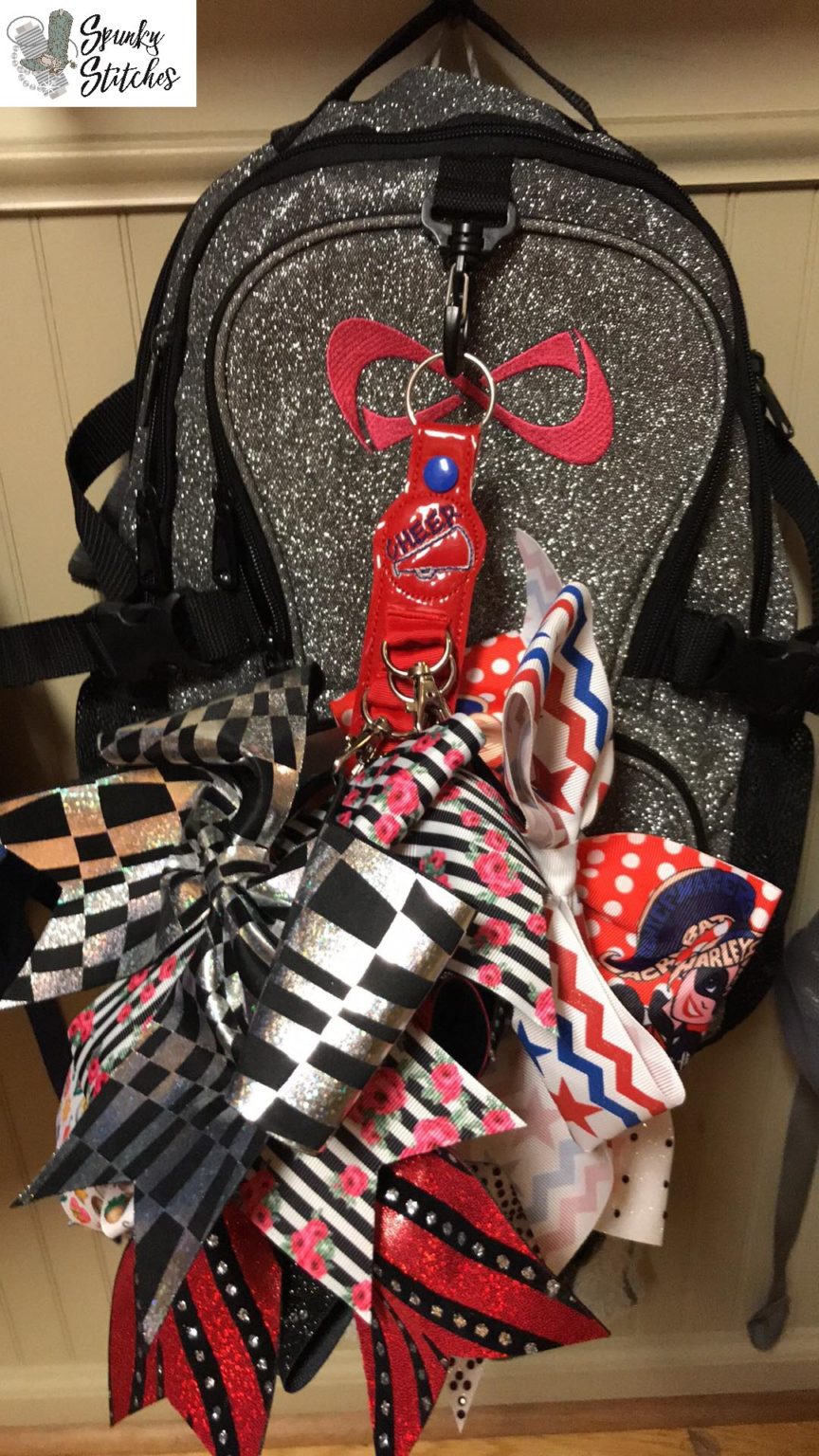 Cheer Bow Holder Backpack Key Fob