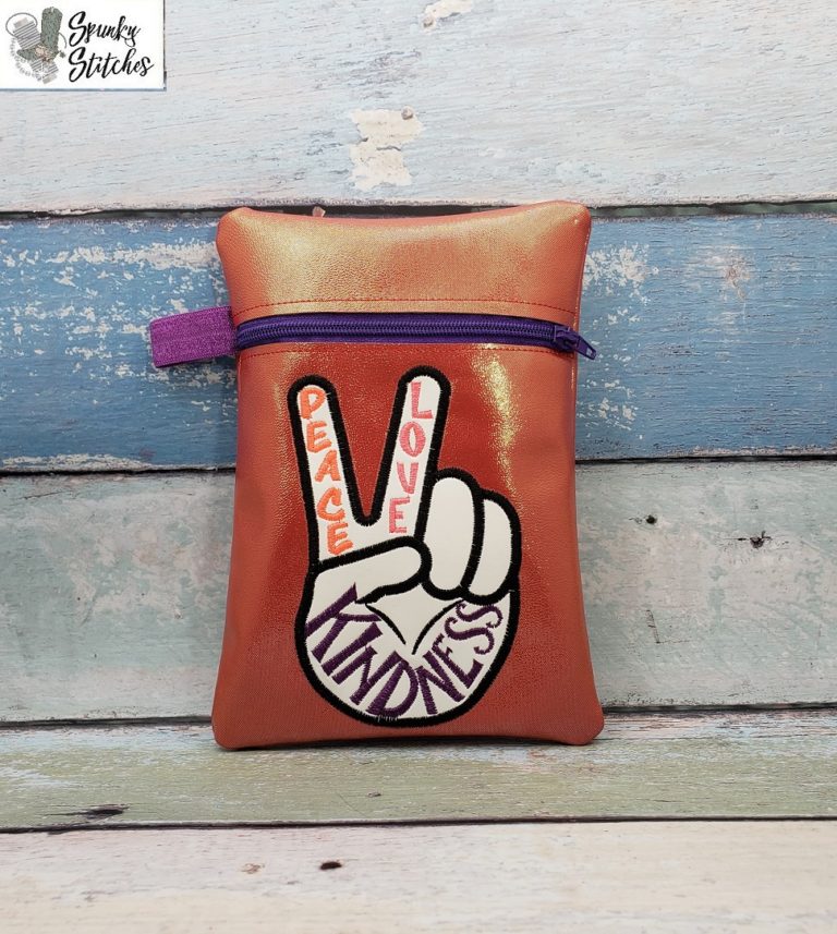 Peace Love and Kindness Zipper Bag