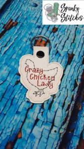 Crazy Chicken Lady Key Fob