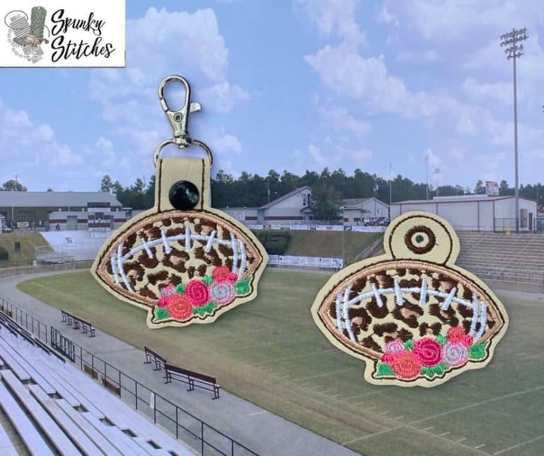 Leopard Football Key Fob and Zipper Pull