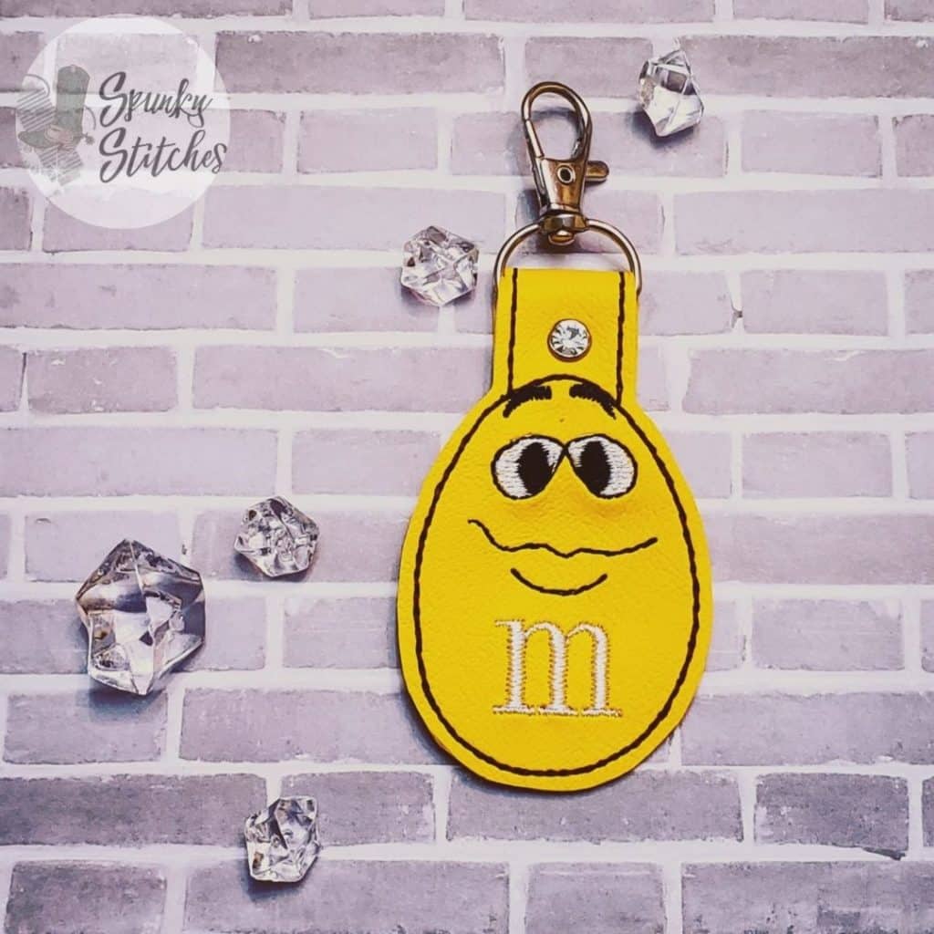 Yellow Peanut Choc Circle Candy Key Fob and Zipper Pull