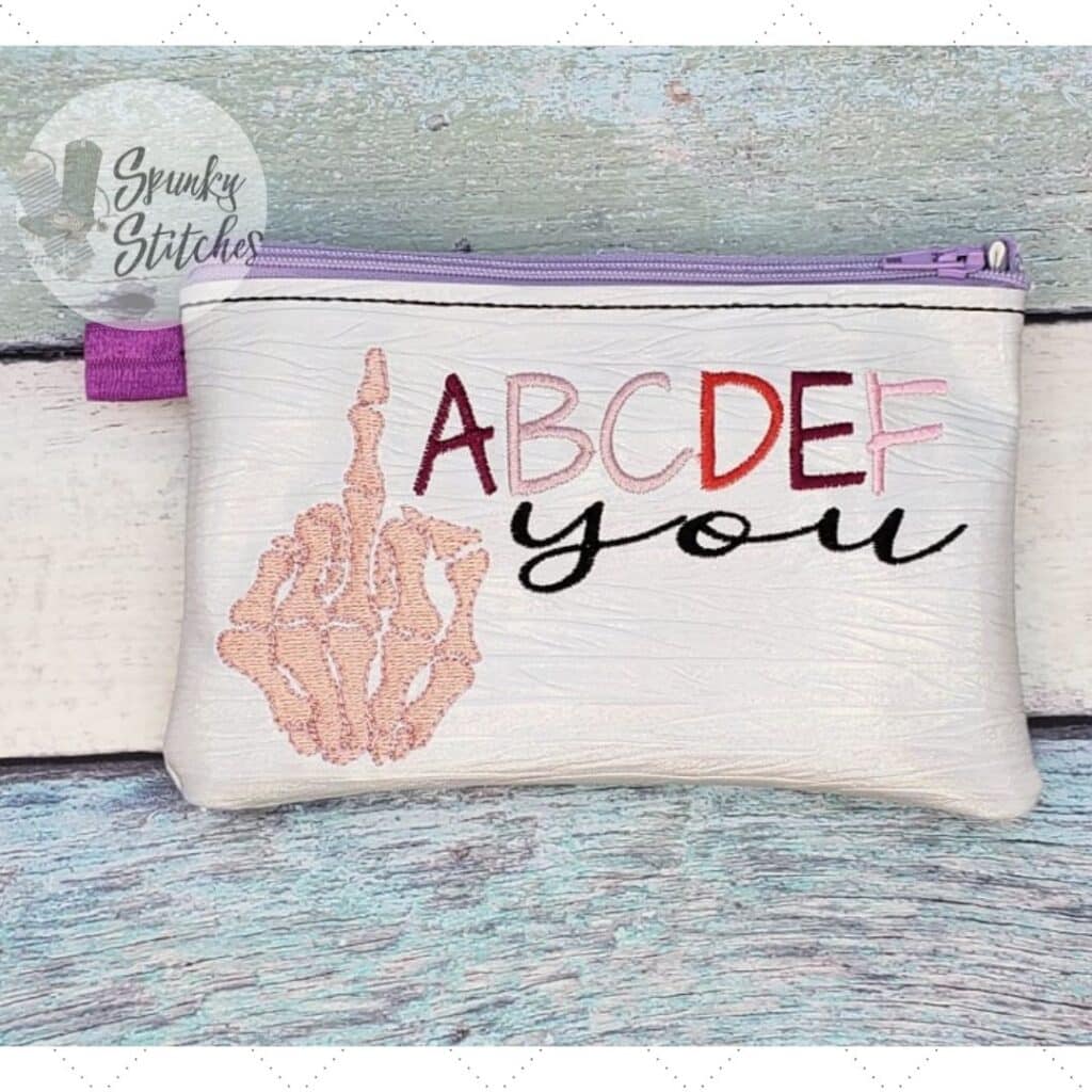 ABCDEF You Zipper Bag