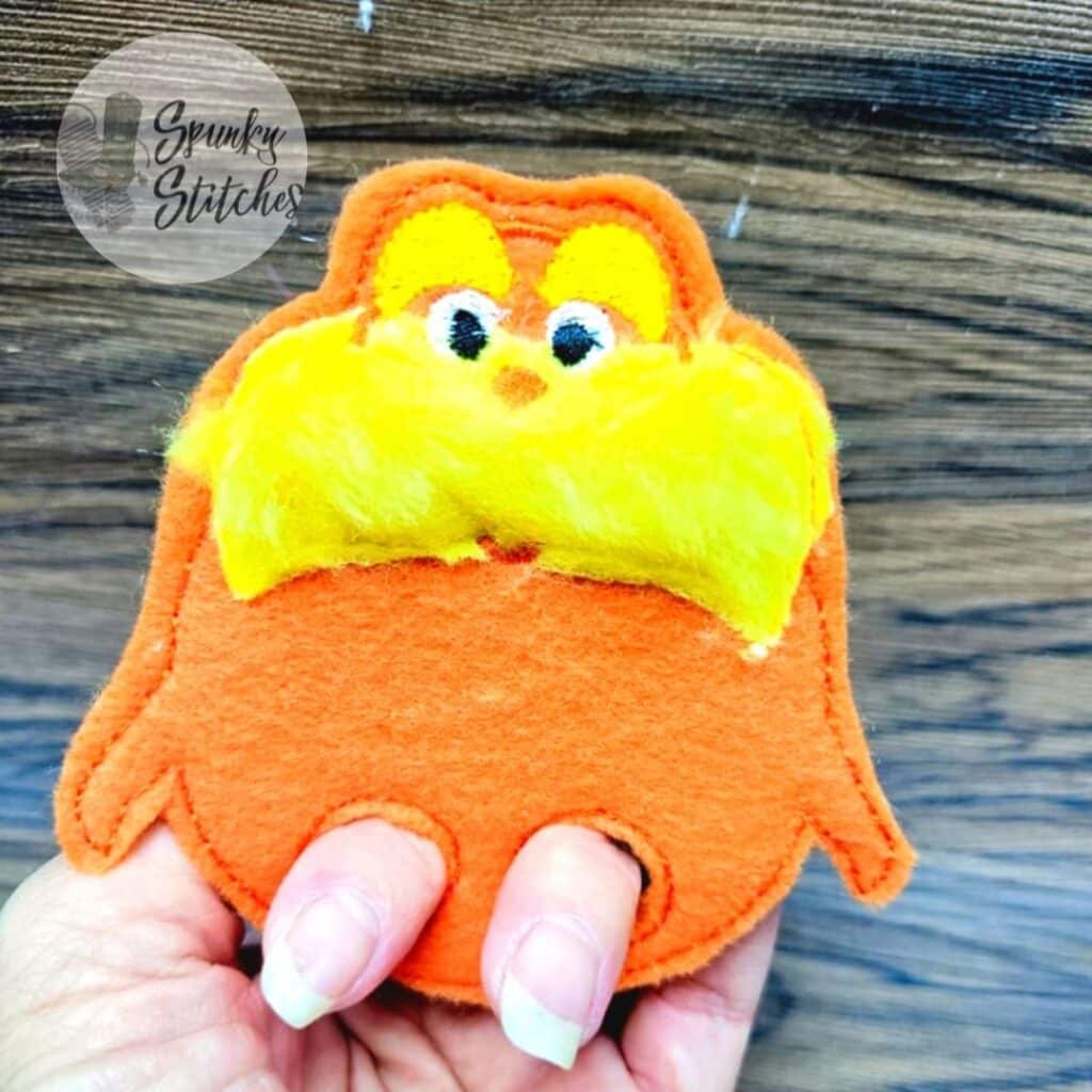 Orange Tree Guy With Mustache Two Finger Puppet