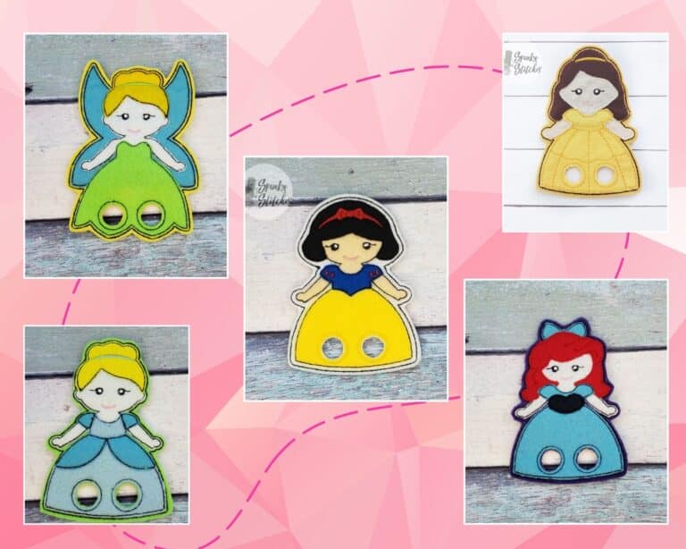 5 Princess Two Finger Puppet Set