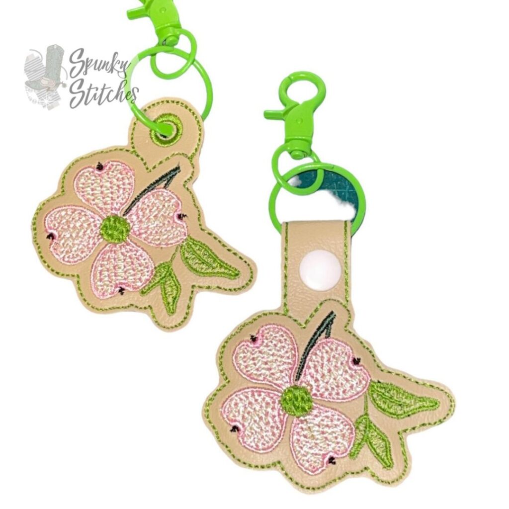 Flower Glass Key Fob and Zipper Pull