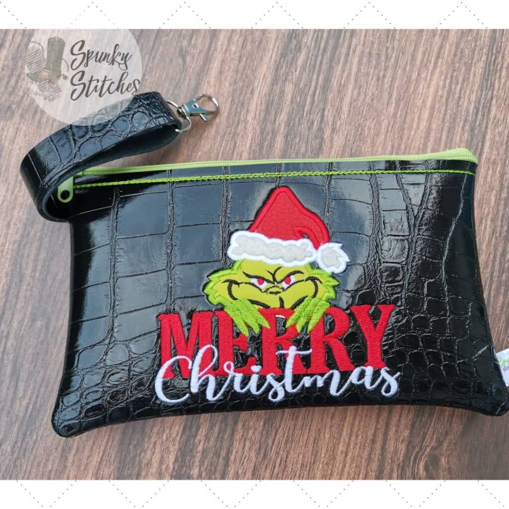 Mean Green Guy Merry Christmas Zipper Bag
