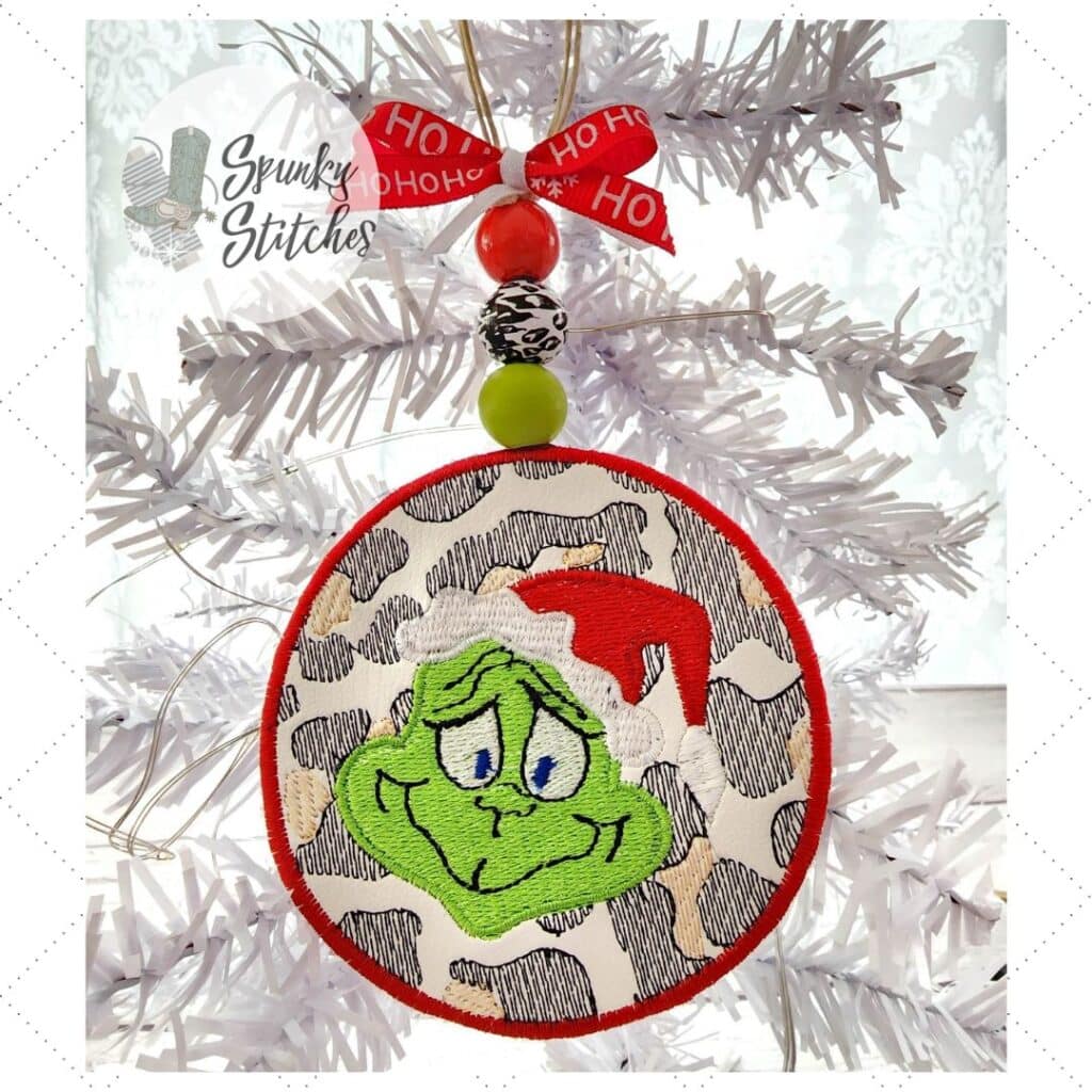 Sweet Mean Green Guy Leopard Ornament