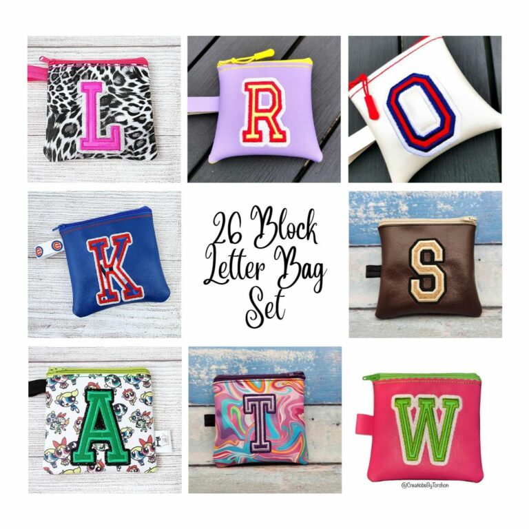 26 Block Letter Zipper Bag Set
