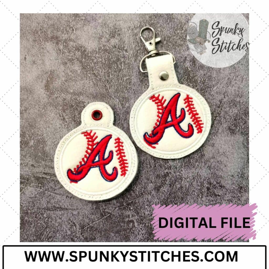 Braves Baseball Key Fob and Zipper Pull