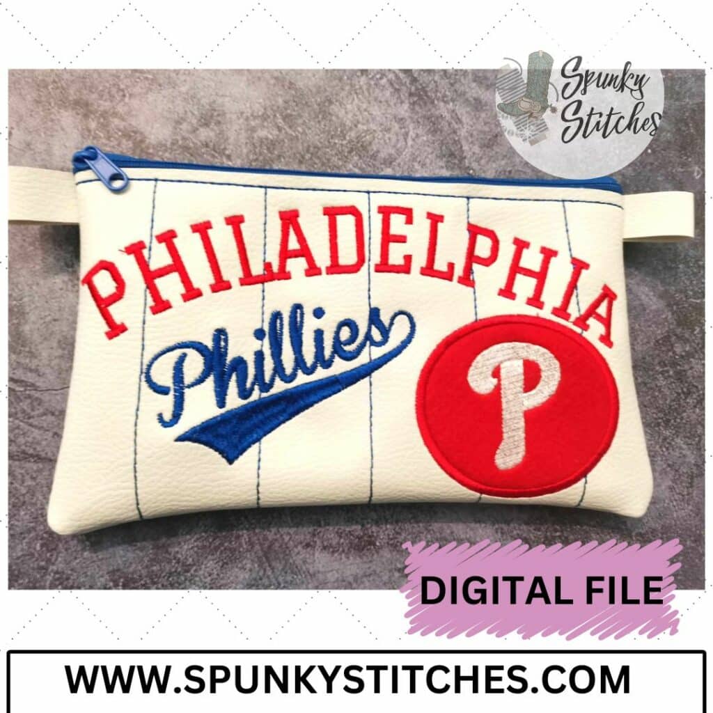 Phillies Baseball Zipper Bag