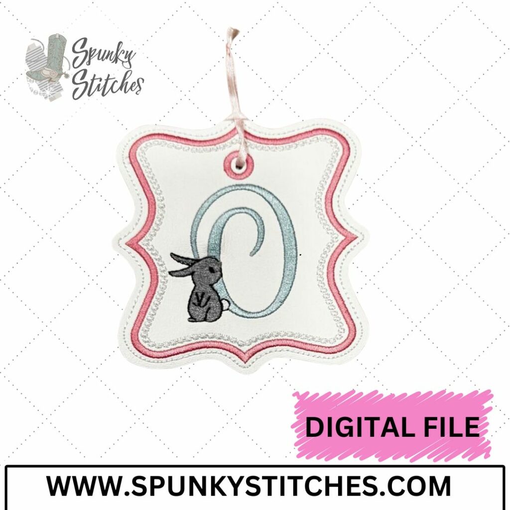Bunny Letters Easter Basket Tag Alphabet Set In The Hoop Embroidery Files