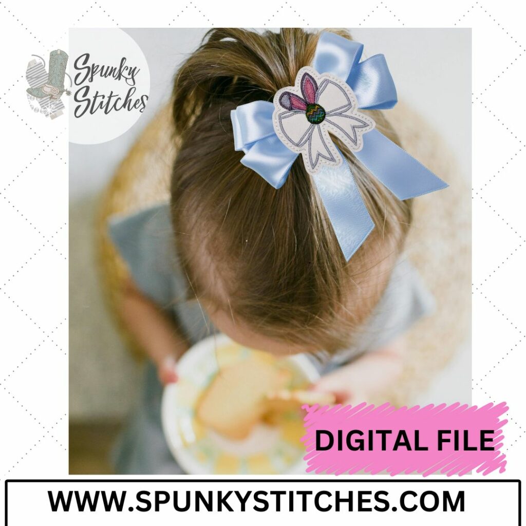Easter Bunny Bow Feltie Embroidery File – In-the-Hoop Design – 4×4 & 5× ...