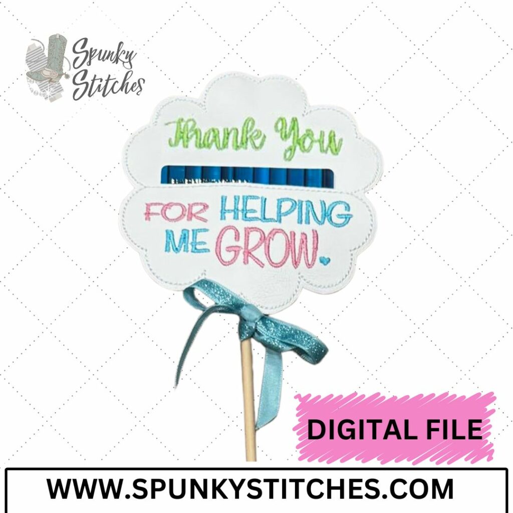 Thank You For Helping Me Grow Flower Gift Card Holder