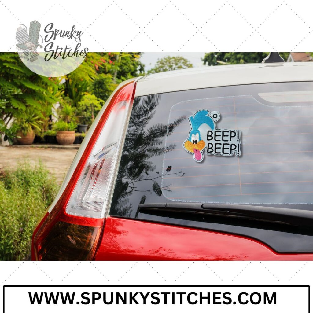 Road Runner Car Tag In The Hoop Embroidery File