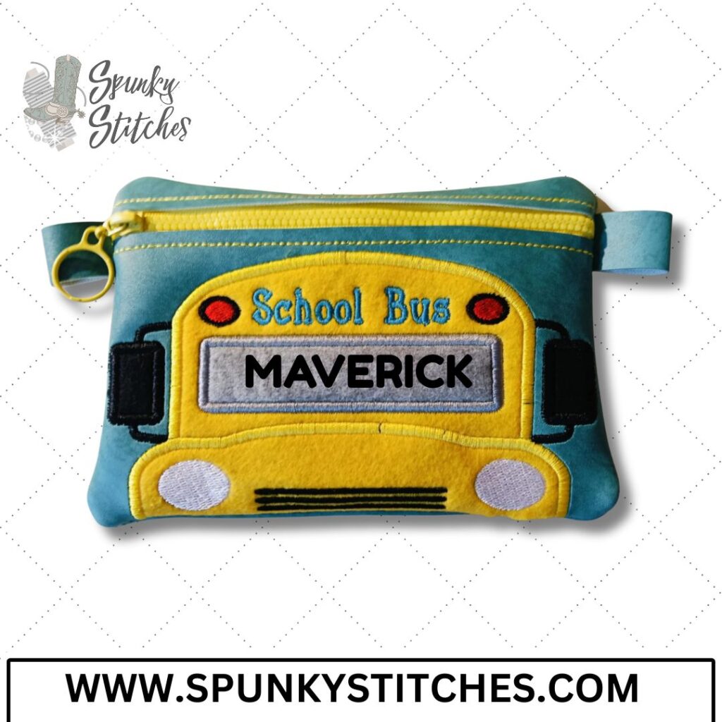 School Bus Bag Embroidery File Digital Download