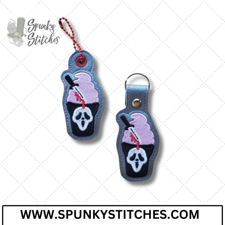 Scream Cream Key Fob and Zipper Pull In The Hoop Embroidery File