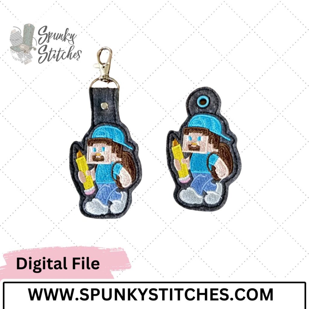 Patriotic Goose Key Fob and Zipper Pull In The Hoop Embroidery File