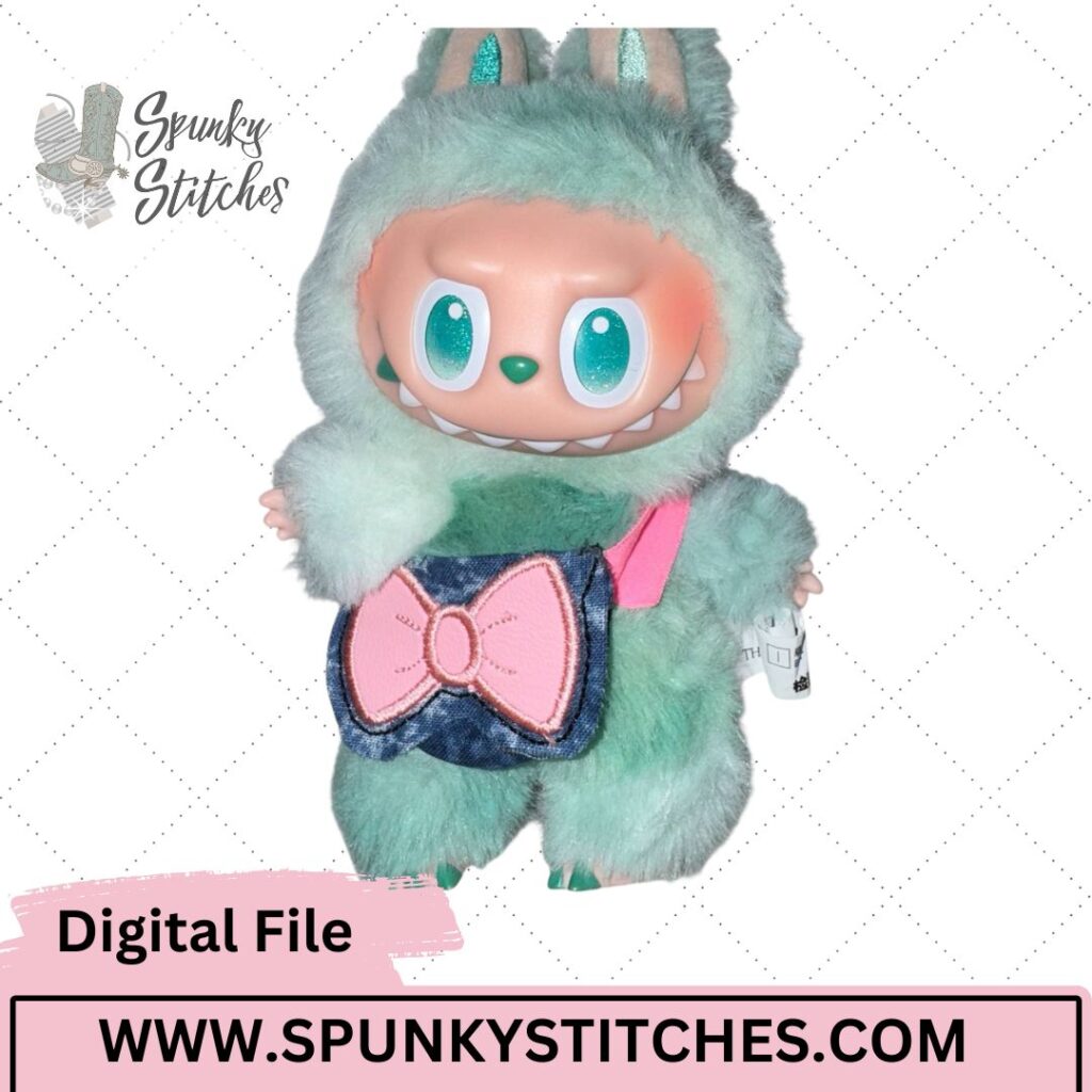 Bubu Monster Daisy Purse Digital Embroidery File (dress not included)