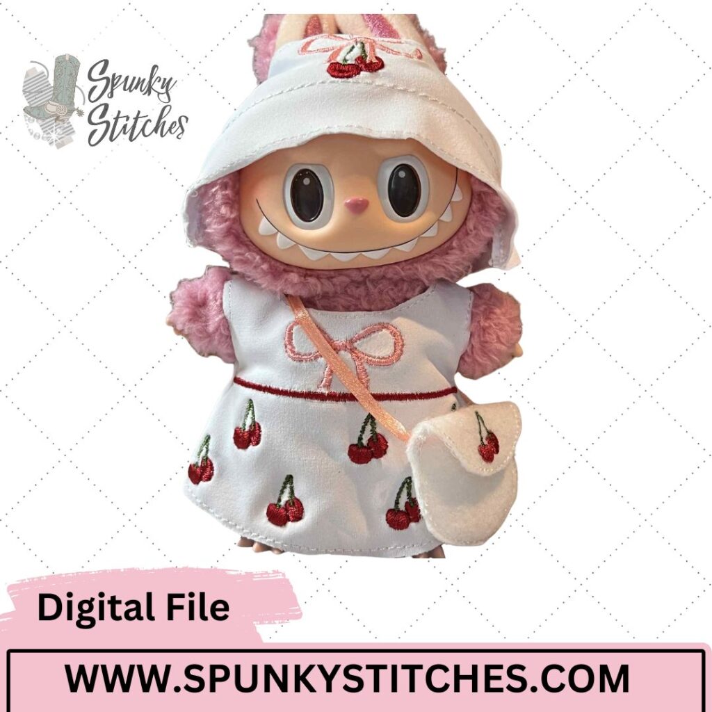 Bubu Monster Cherry Outfit Digital Embroidery File