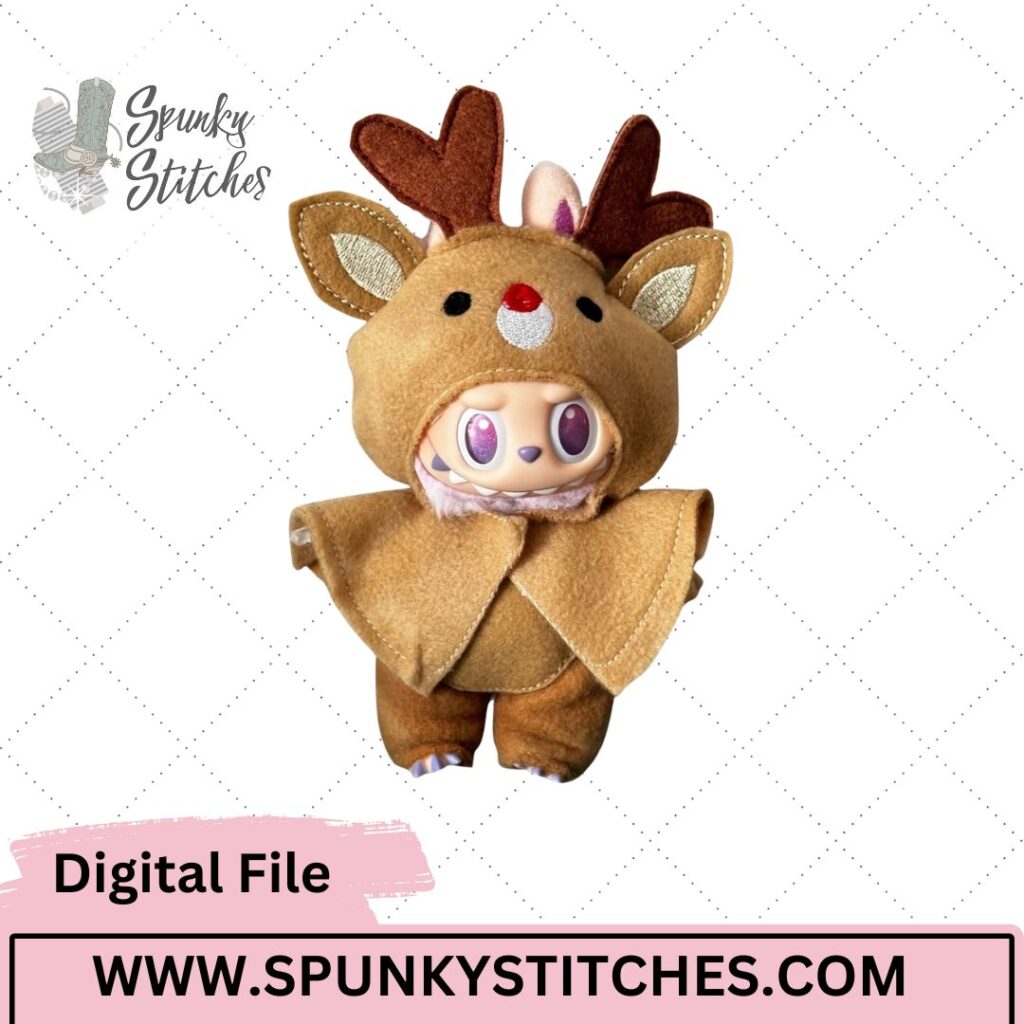 Bubu Monster Reindeer Coat Digital Embroidery File