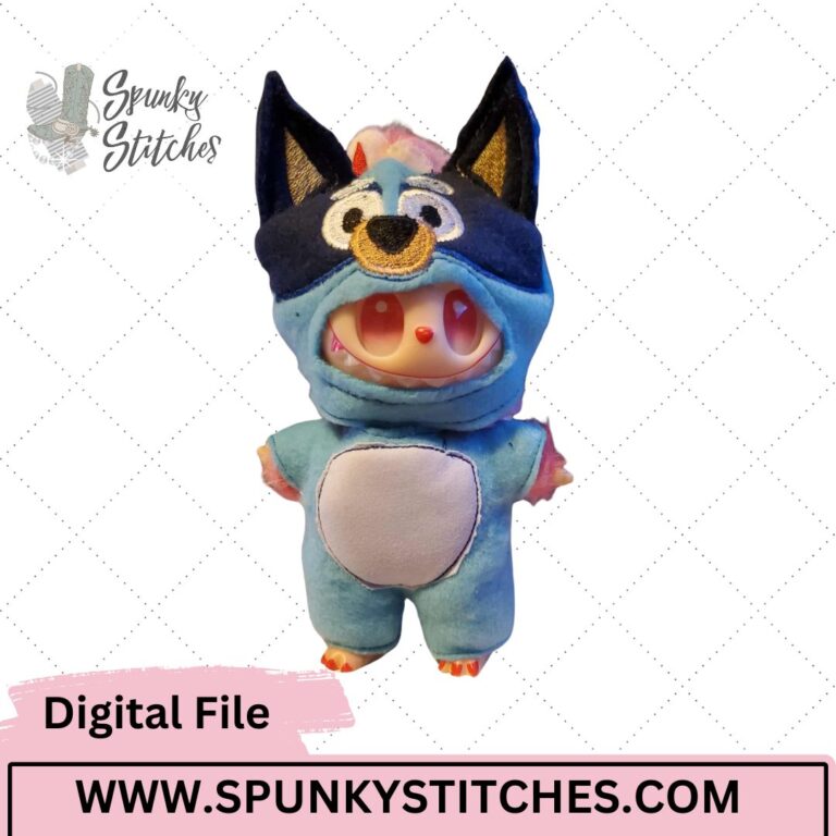 Bubu Monster Blue Dog Costume Digital Embroidery File